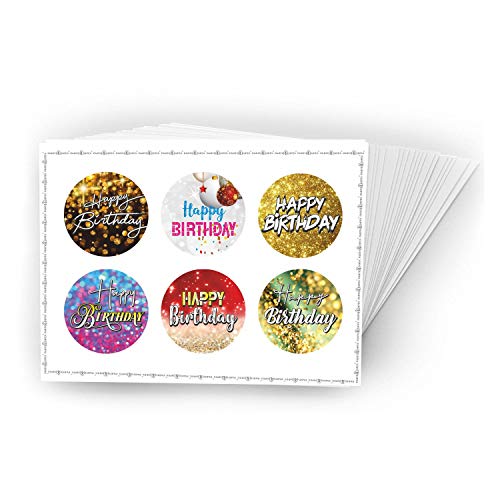 PARTH IMPEX Happy Birthday Stickers Seals Labels (Pack of 120) 2" Large Round for Gift Envelopes Cards Boxes