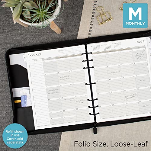 2022 Monthly Planner Refill by AT-A-GLANCE, 87329 Day-Timer, Size 5, Folio Size, Loose-Leaf (491-685) - White