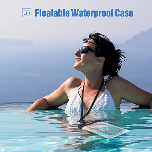 JOTO Floating Waterproof Phone Holder Pouch, Float Universal Waterproof Case for iPhone 14 13 12 11 Pro Max XS XR 8 7 Galaxy Pixel Up to 7ββ, IPX8 Underwater Cellphone Dry Bag for Beach -2 Pack,Clear