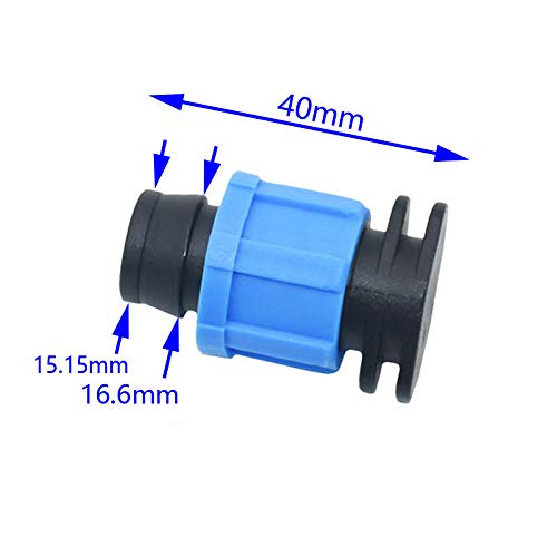 16mm Drip Irrigation Tape End Caps Garden Soft Water Pipe Tube Lock Ring Plug Fittings NNW Brand Durable PP Material Joint 12pcs