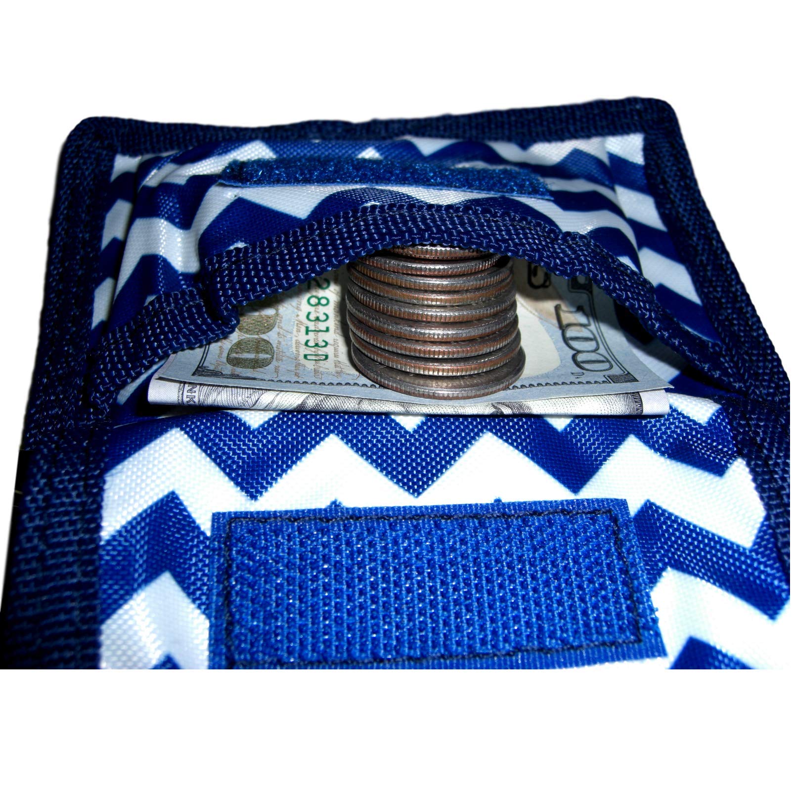 6 Piece Protective Lab Coat Pocket Organizer Kit has Fashionable Blue Chevron Pattern. 6 Pockets Packed With Needed Accessories