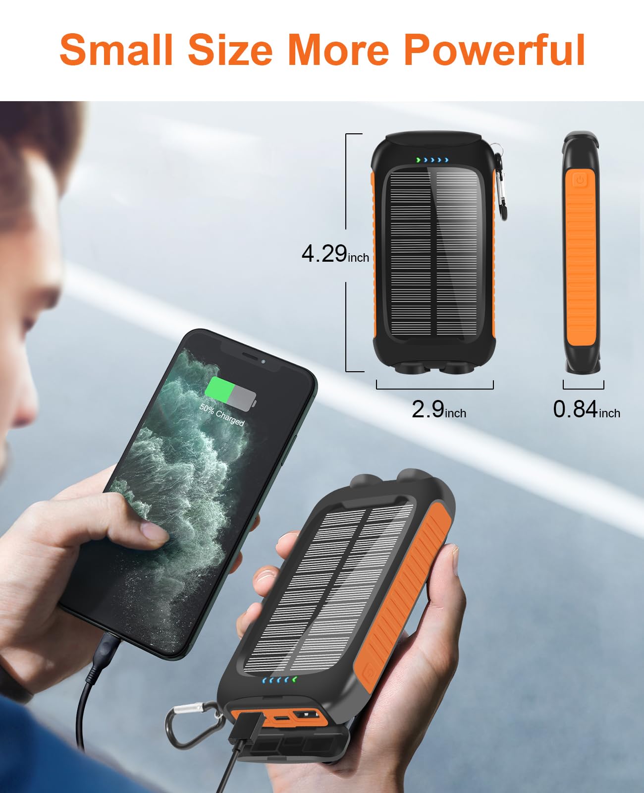 ๐ฎ๐ฌ๐ฎ4 ๐๐ฅ๐๐ง๐๐๐ Solar Power Bank, Solar Charger, 38800mAh Outdoor Portable Charger, External Battery Pack 5V/3.1A Fast Charger Type C Ports with LED Flashlights, Perfect for Travel Camping