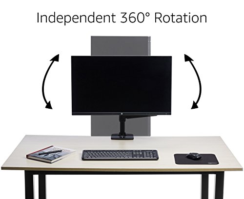 Amazon Basics Single Monitor Stand, Lift Engine Arm Mount, Black