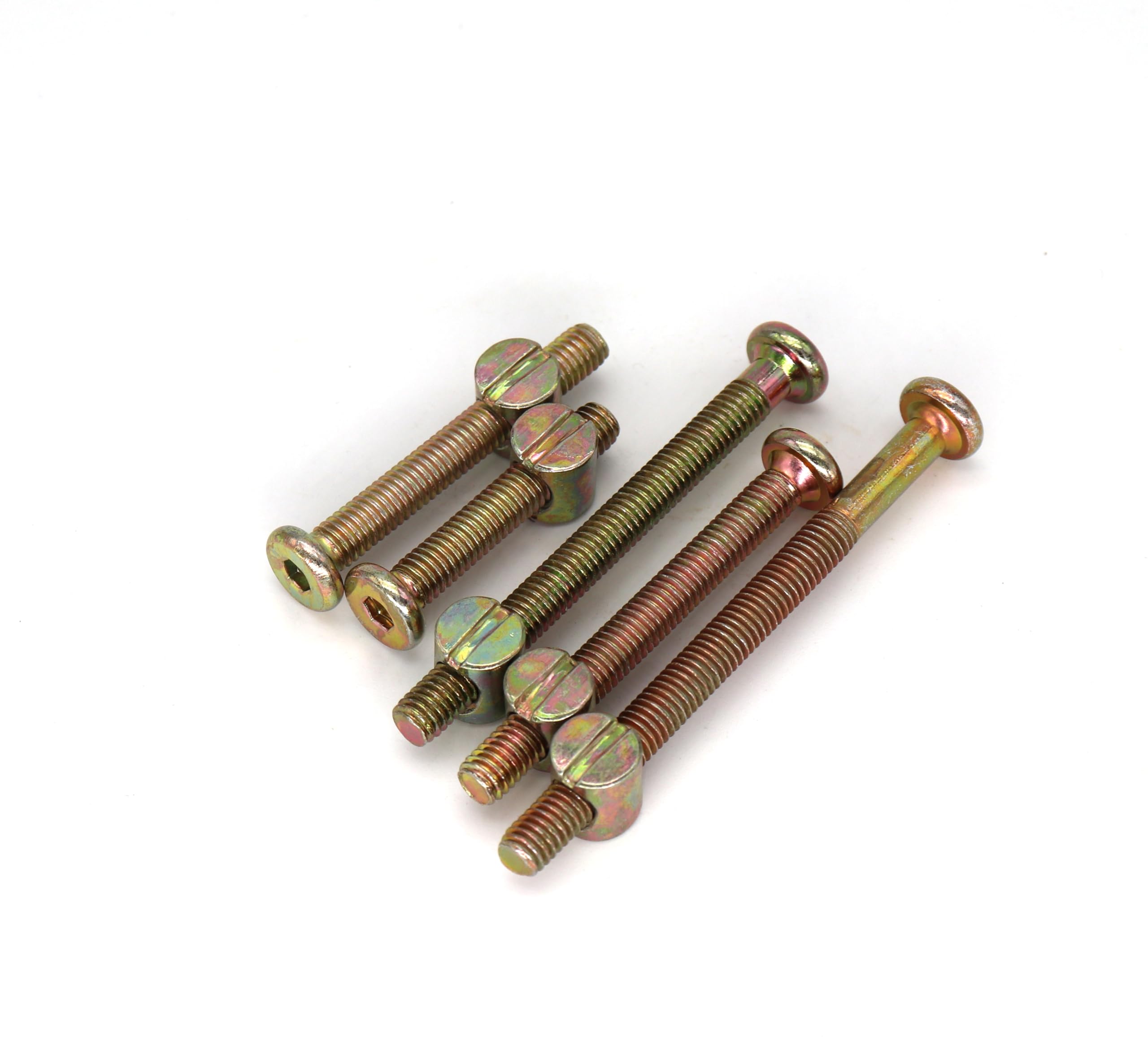 Crib/Bunk Bed Screws Replacement Parts, binifiMux 100pcs M6 x 35mm/ 45mm/ 55mm/ 65mm/ 75mm Hex Drive Socket Cap Bolts Barrel Nuts Assortment Kit for Delta Dream on me Cribs