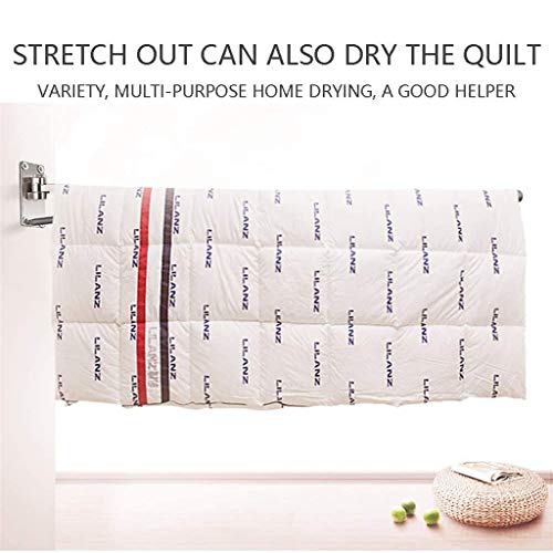 TYXTYX Wall Mounted Folding Clothes Hanger Space-Saver, Indoor/Outdoor Adjustable Clothes Drying Rack, Retractable Dry Coat Hanger for Laundry Room, Storage Organiser Instant Closet