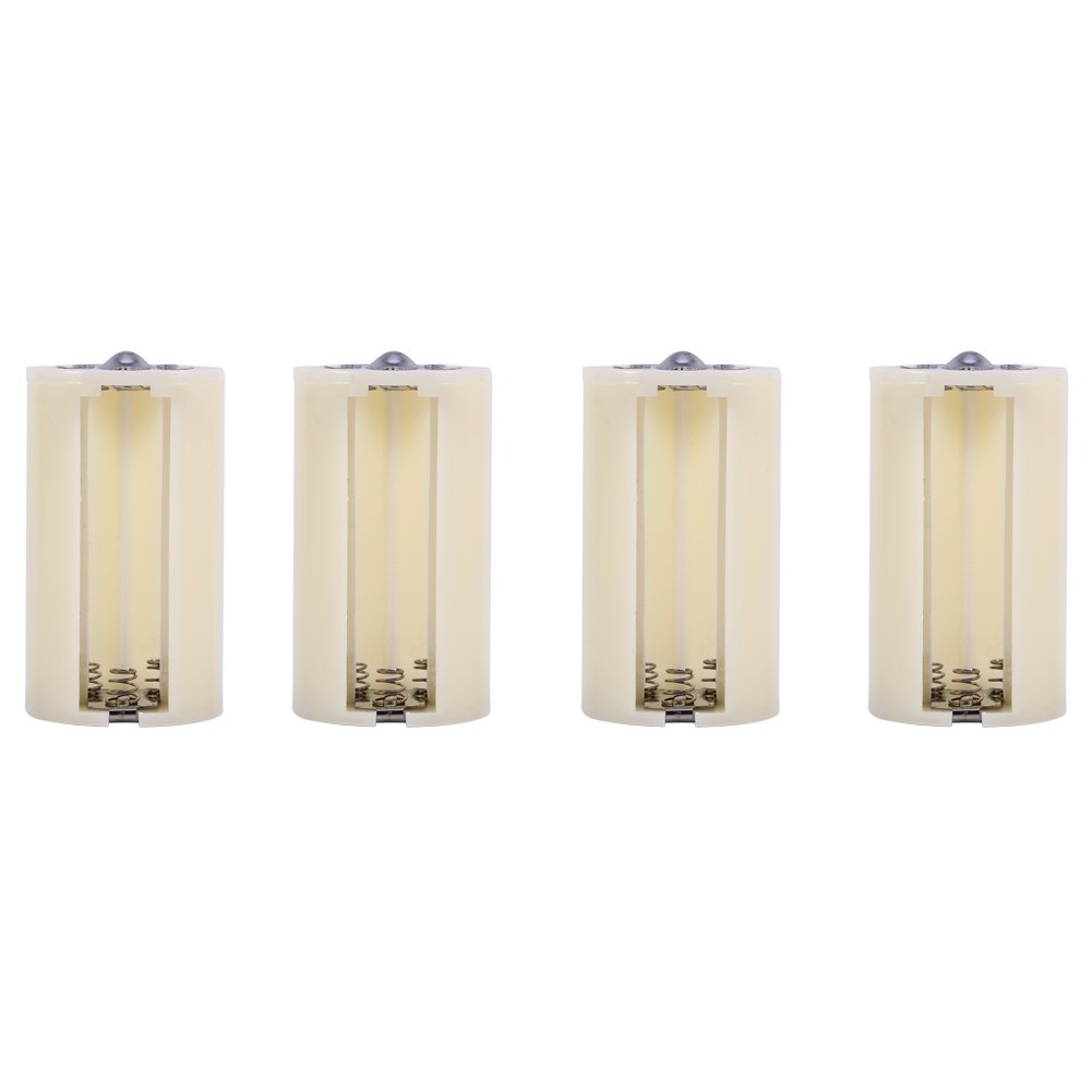 4Pcs Universal 3 AA to D Size Cell Parallel Battery Conversion Adapter Holder Switcher Converter Cases Box White