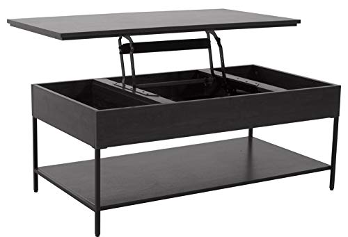 Amazon Brand - Ravenna Home Heights Wood Lift Top Storage Coffee Table, Rectangular, Espresso, 23.6"D x 43.3"W x 16.5"H