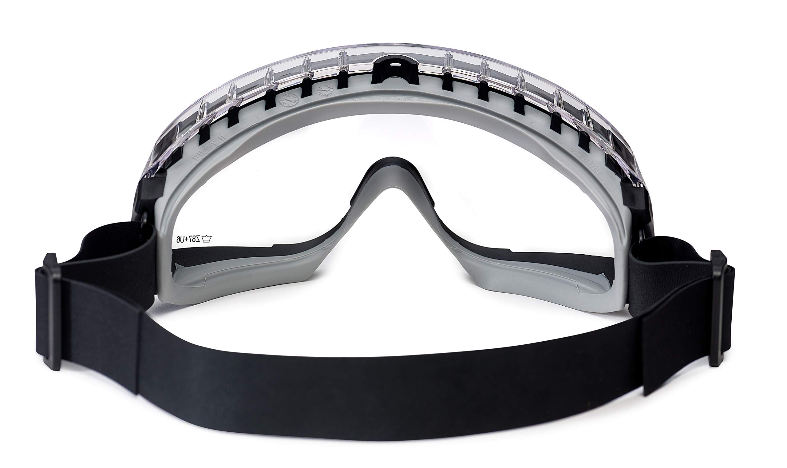 Bollé Safety Pilot 2 Safety Goggles Neo. Strap/Foam/Clear Pc ASAF- Platinum, one size (PSGPIL2-L16)