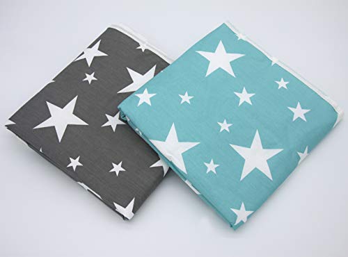 PEKITAS 2 Pack Waterproof Diaper Changing Pads Travel Friendly Super Soft Fabric Size 23 X 29.5 inches (Large,1-3 Year),Stars Series