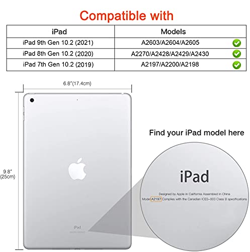 New Rotating Case for iPad 10.2" 9th / 8th / 7th Generation - 360 Degree Rotating Stand Protective Cover with Auto Sleep Wake for iPad 10.2 inch 2021/2020 / 2019 (Oil Painting Roses)
