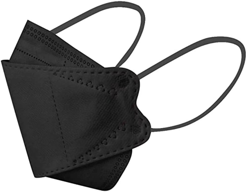 KF94 Mask - 50 PCS - 4 Ply Breathable Comfortable Safety Mask - 3D Structure Black Masks for Adults