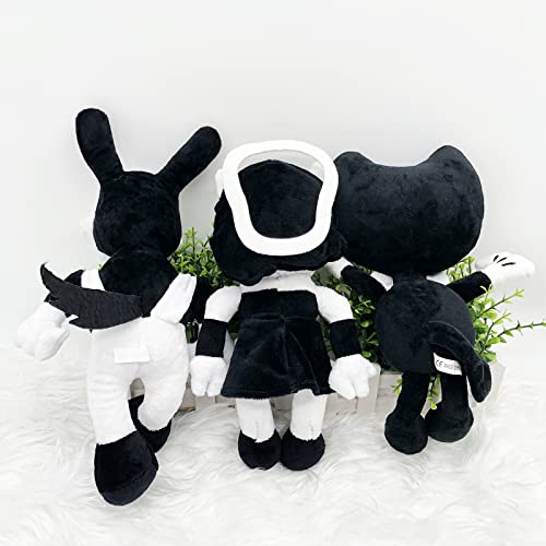 3PCS Bendy Plush Toy Set - Cute Horror Game Dolls, Soft Stuffed Animals for Kids & Fans