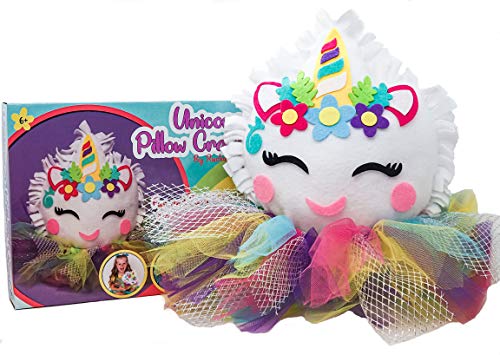 Ruckus Kids Unicorn Pillow Craft – DIY Cute Colorful Fleece Knot Pillow Kit – No-Sew Easy-to-Make Arts and Craft Kit for Kids– Unicorn Bedroom Decor