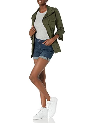 Amazon Essentials Women's 4" Denim Short, Dark Denim, 14