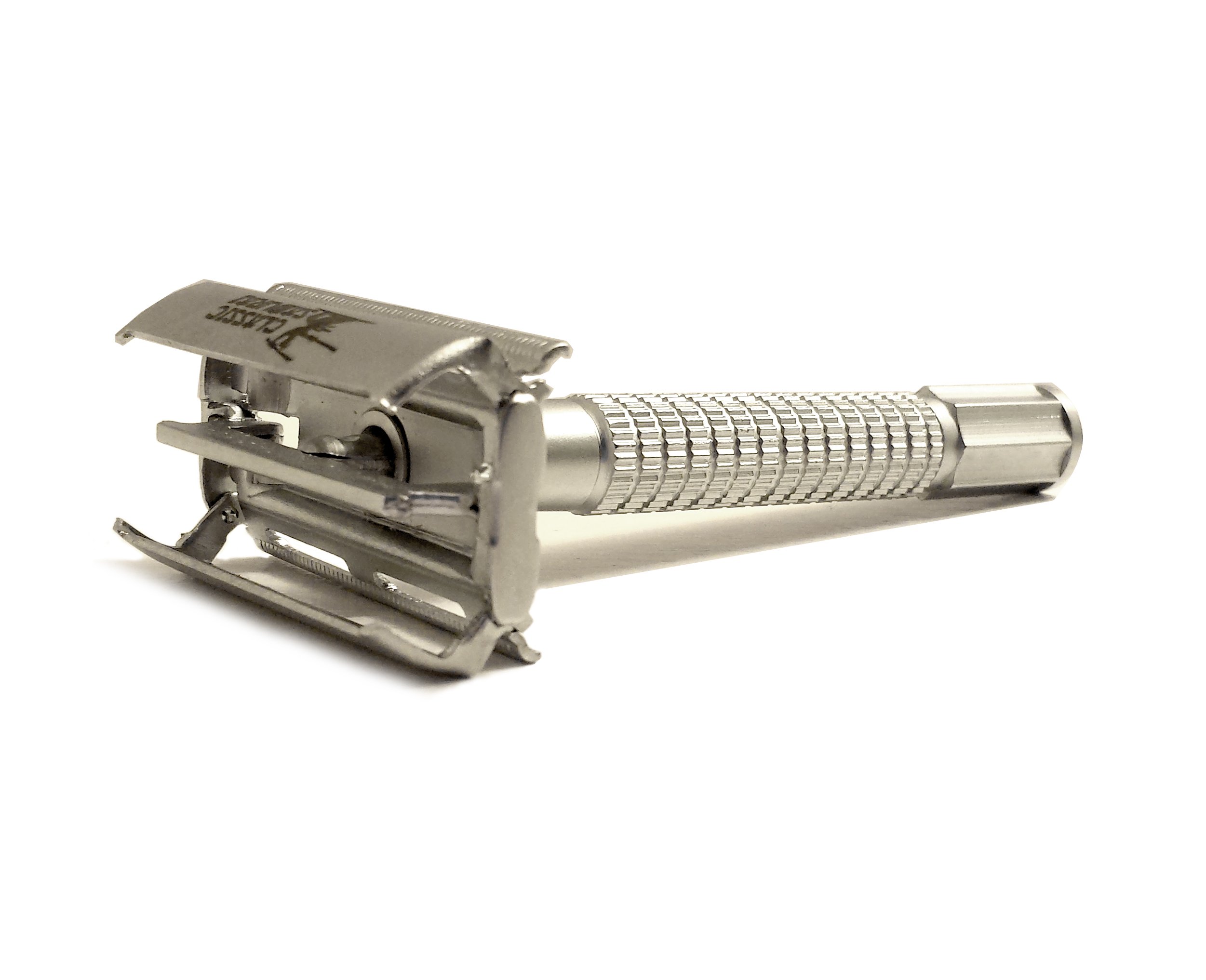 CS-305 Classic Samurai Butterfly Twist to Open Double Edge Safety Razor with 5 Astra Superior Platinum Double Edge Safety Razor Blades (+5 Astra)