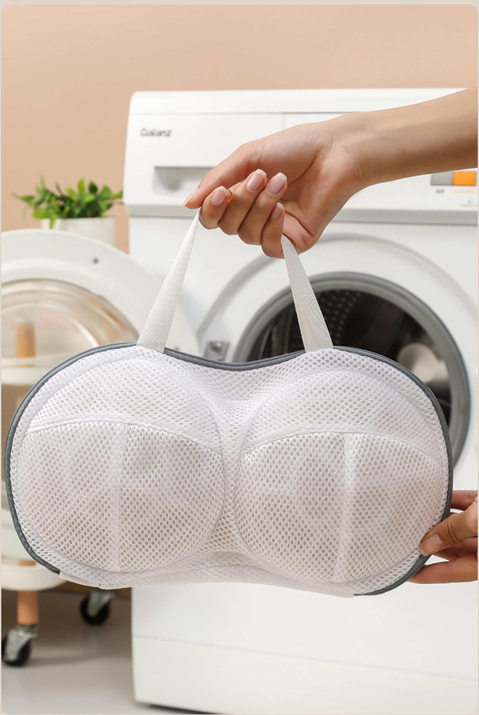 3pcs bra washing bags for laundry, bra washer protector for laundry,lingerie bags for washing delicates Fits for A-C Cups Bras(Gray)