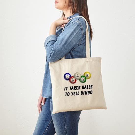 CafePress Balls To Bingo Tote Bag Natural Canvas Tote Bag, Reusable Shopping Bag