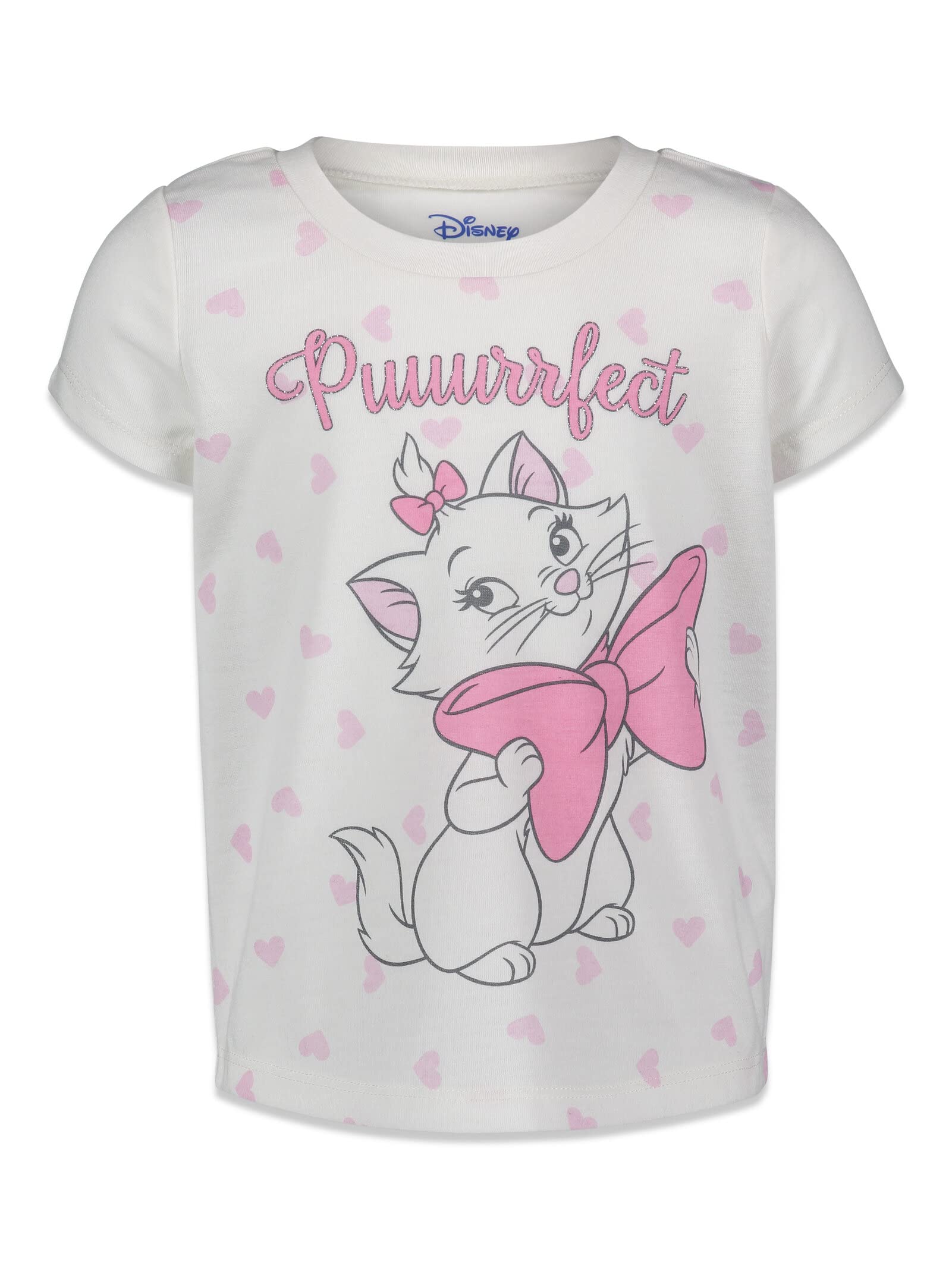 Disney The Aristocats Marie Little Girls 3 Pack Pullover T-Shirts White/Pink/Gray 7-8