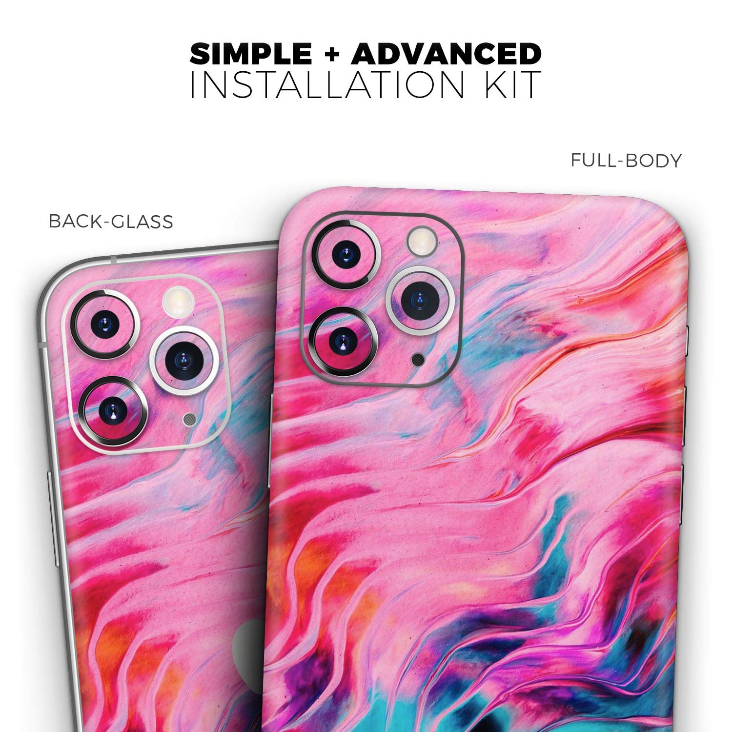 Design Skinz Liquid Abstract Paint V66 Protective Vinyl Decal Wrap Skin Cover Compatible with The Apple iPhone 11 Pro Max (Screen Trim & Back Glass Skin)