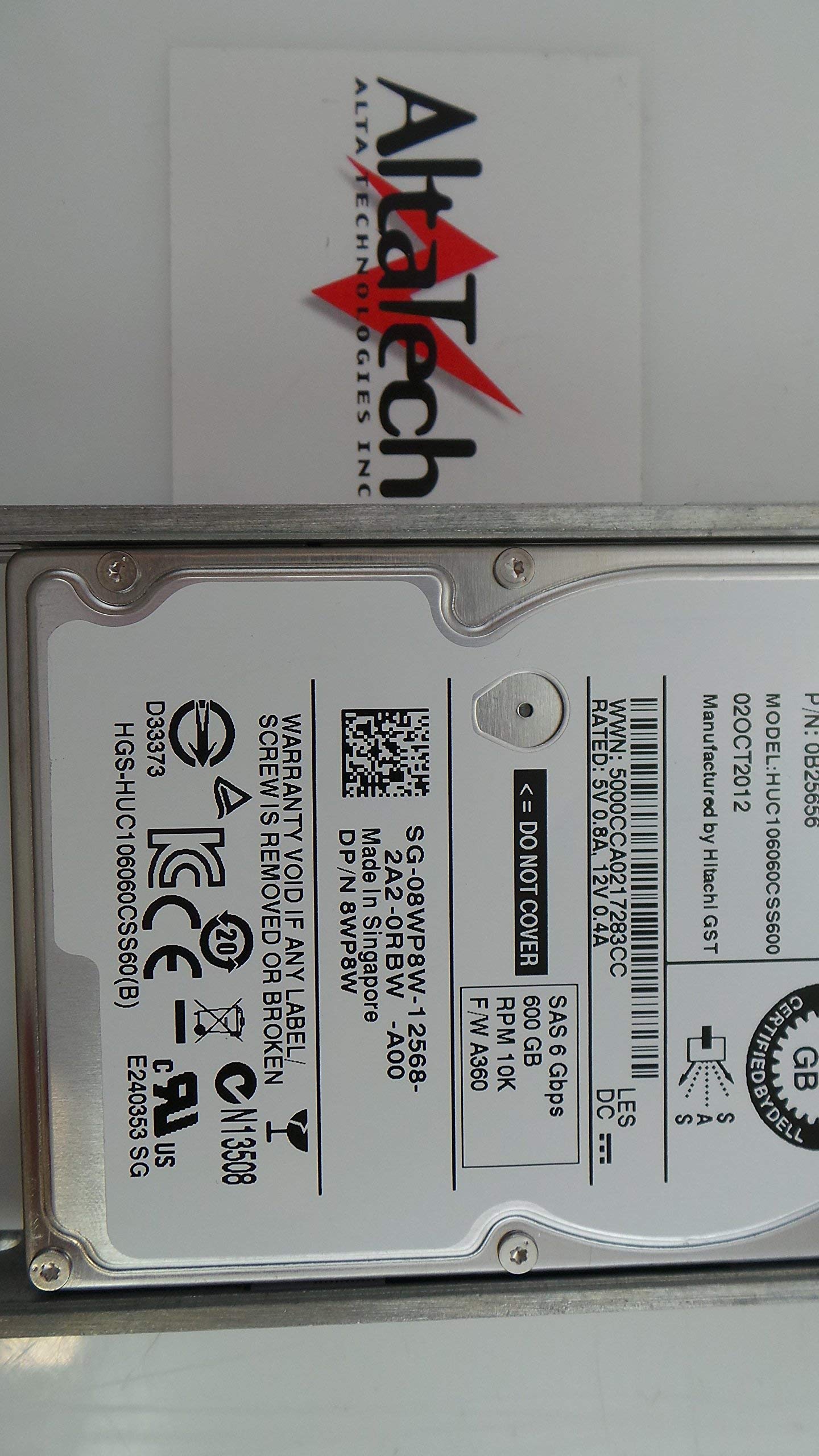Dell Compatible - 600GB 10K RPM SAS 2.5" HD - Mfg # 8WP8W (Comes with Drive and Tray) (Renewed)