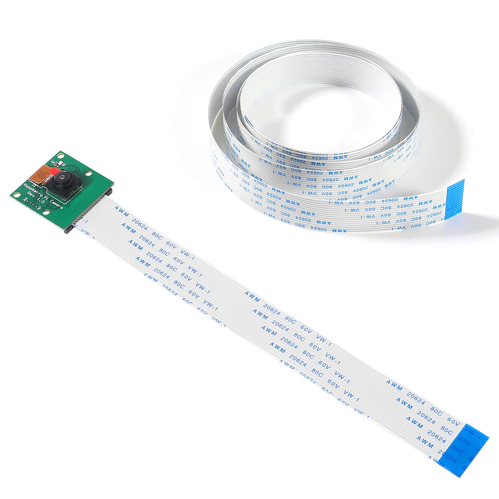 MELIFE Octoprint Octopi Webcam Mini Camera Video Module 5 Megapixels Monitor 3D Printer with 3.28FT/100CM Long Extension Flex Ribbon Cable for Raspberry Pi A/B/A+/B+, 2, 3, 3B+