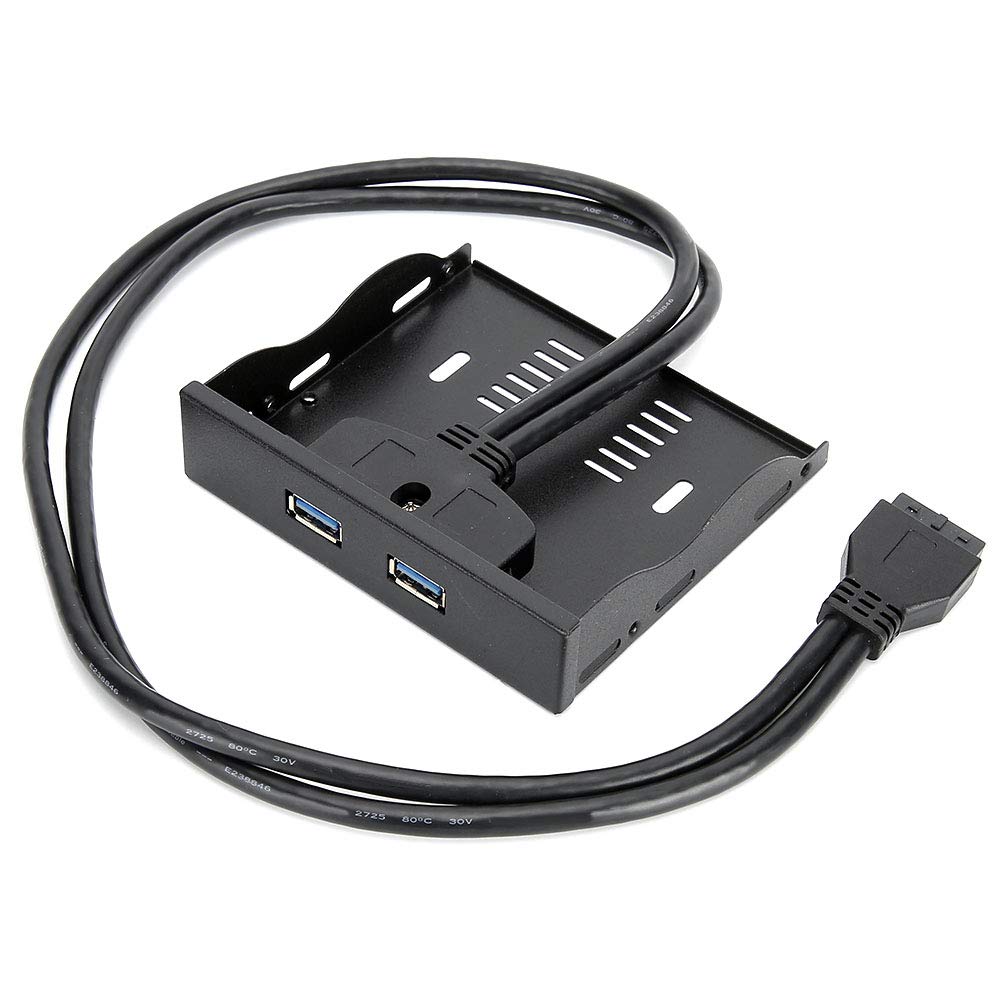 Gojiny USB Front Panel 3.5 inch USB 3.0 Floppy Front Panel 19 Pin to 2 Interface USB3.0 HUB