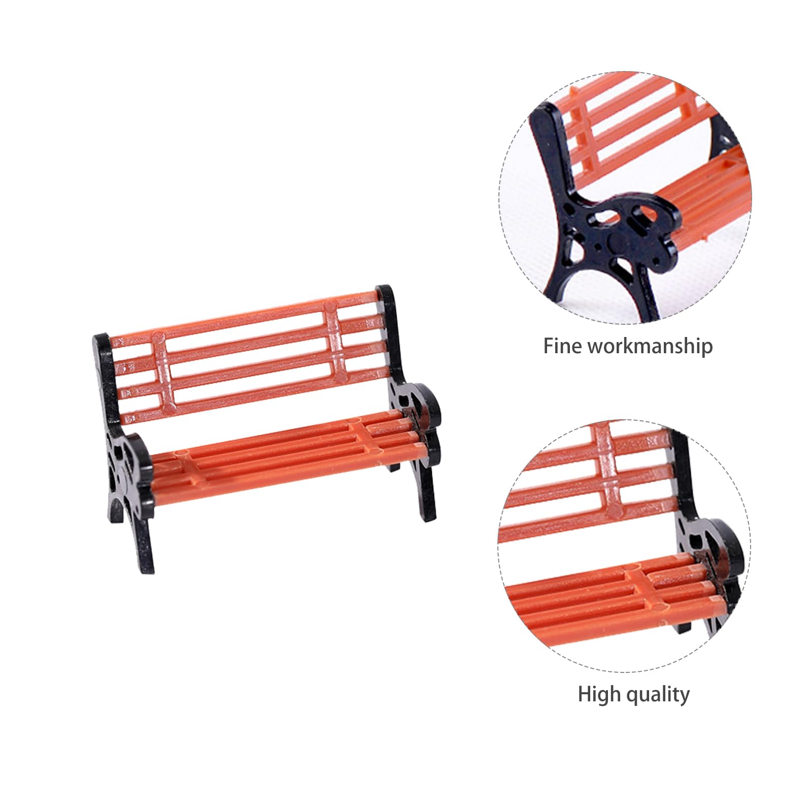 3Pcs Christmas Village Bench, Miniature Bench, Mini Christmas Dollhouse Bench, Xmas Plastic Bench Christmas Villages Accessories for DIY Decor