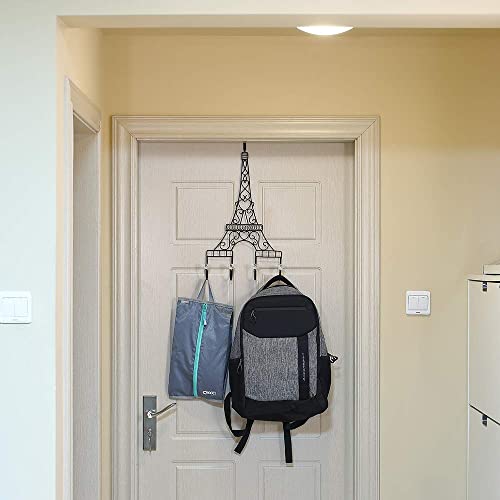 GUSUWOD Set of 2 Long Over The Door Hooks - Paris Themed Eiffel Tower Towel Coat Rack(20.5" x 10.75")…