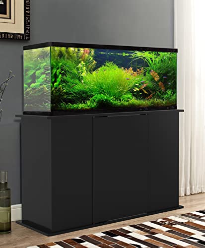 Aquatic Fundamentals, 50/65 Gallon Wood Aquarium Stand, 37.37" L x 19.37" W, Black