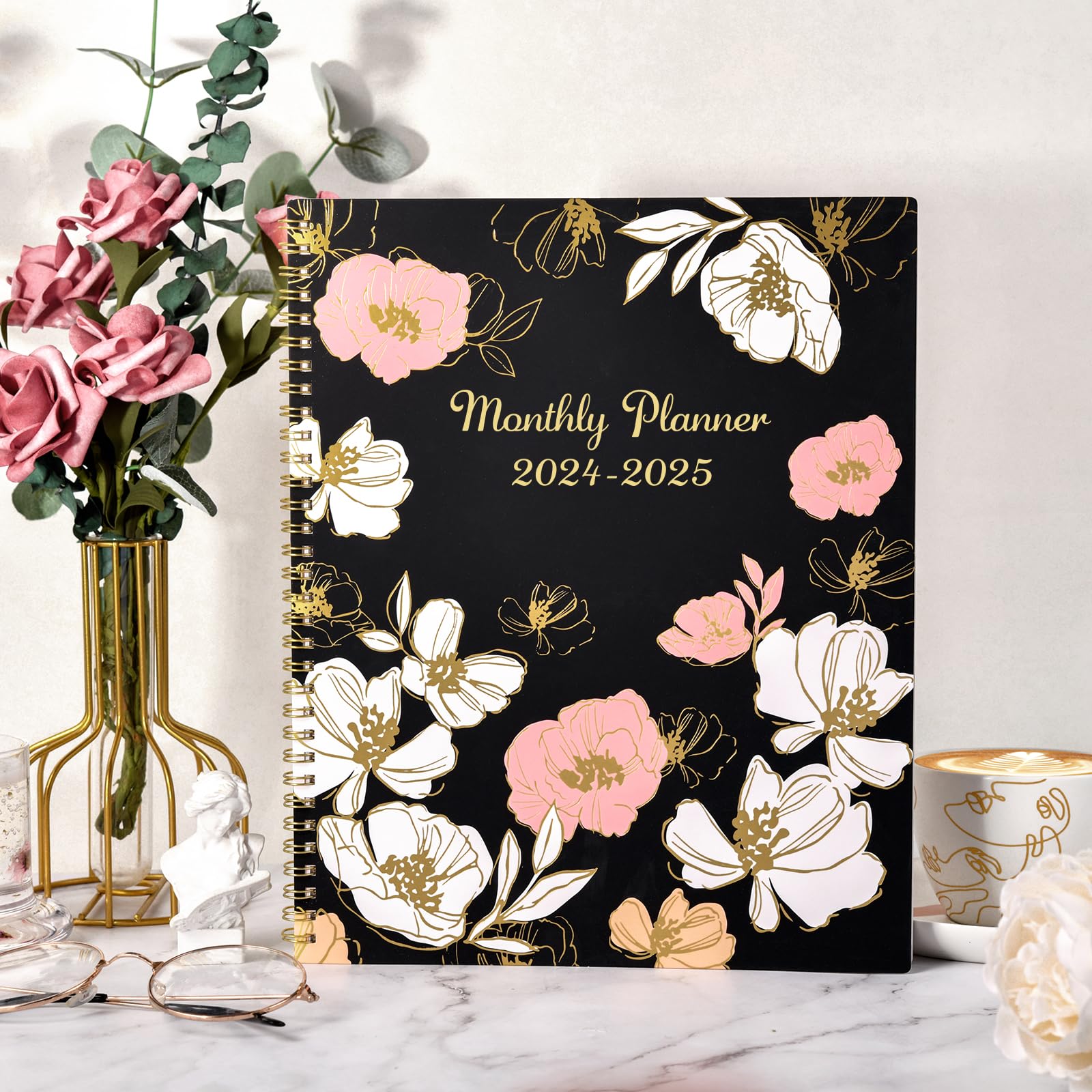 2024-2025 Monthly Planner/Calendar - 2 Year Monthly Planner 2024-2025, January 2024 - December 2025, 9" x 11" Planner with Monthly Tabs, Twin-Wire Binding, Two-Side Pocket, Perfect Organizer