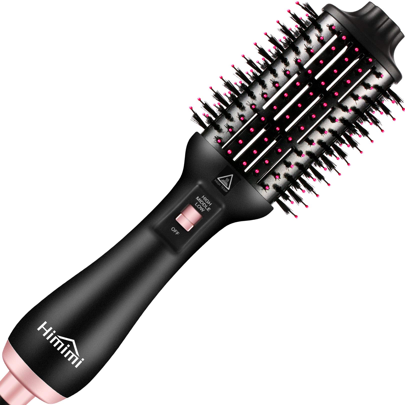 Himimi One-Step Hair Dryer and Hot Air Brush, Professional 4 in 1 Styler Volumizer, Negative Ion Anti-Frizz Blowout for Drying, Straightening, Curling, Salon