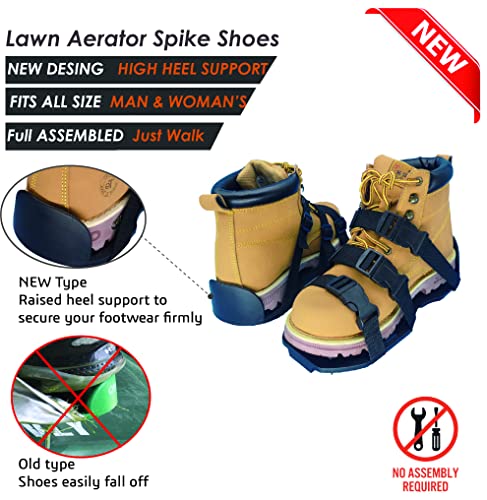 Osaava 48003 Gunite Spiked Shoes For Epoxy Floor Coating NEW Design Plate Epoxy Floor Spiked Shoes with 3/4” Short Spikes Perfect For Cover Installation Full ASSEMBLED (1 Pair)