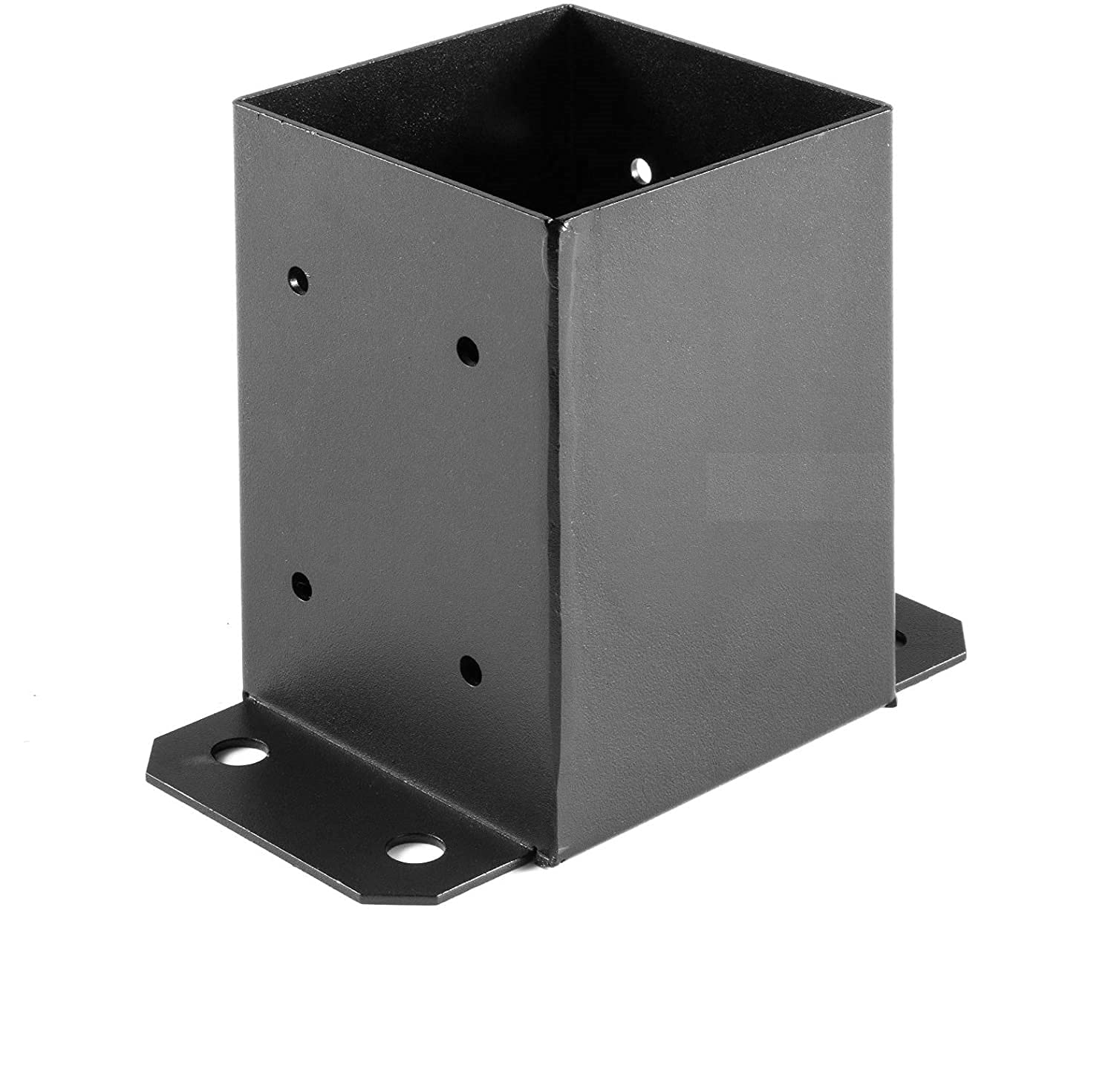 3 PCs Post Base, Deck Post Base 3.6 x 3.6 inch, Post Bracket 2.5 lbs Fence Post Anchor Black Powder-Coated Deck Post Base with Thick Steel for Deck Supports Porch Railing Post Holders