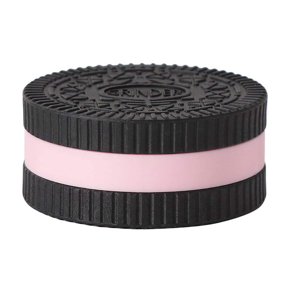 2.2 Inch Spice Grinder, Cute Cookie Shaped Design Portable Grinder for Herb (Black) (Middle Random Color)
