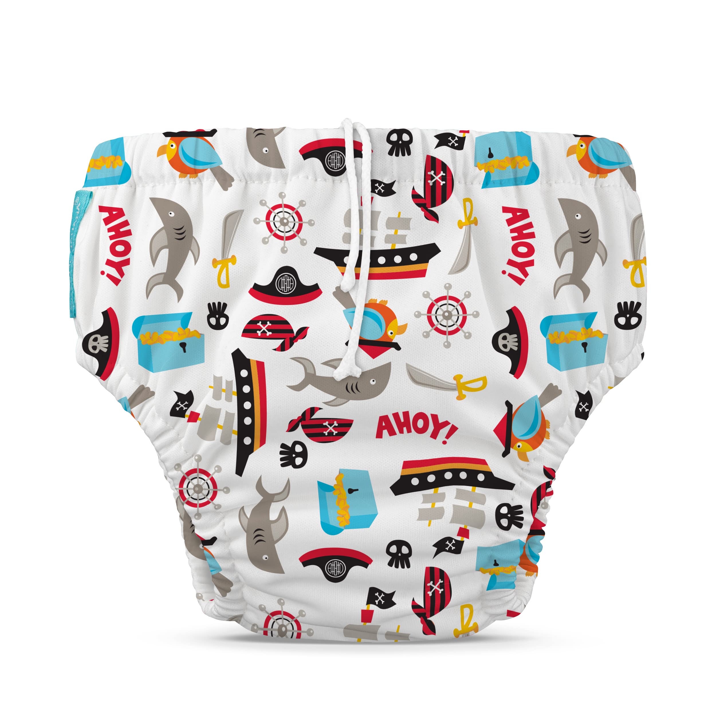 Charlie Banana Baby Reusable and Washable Swim Diaper for Boys or Girls, Pirate, Medium