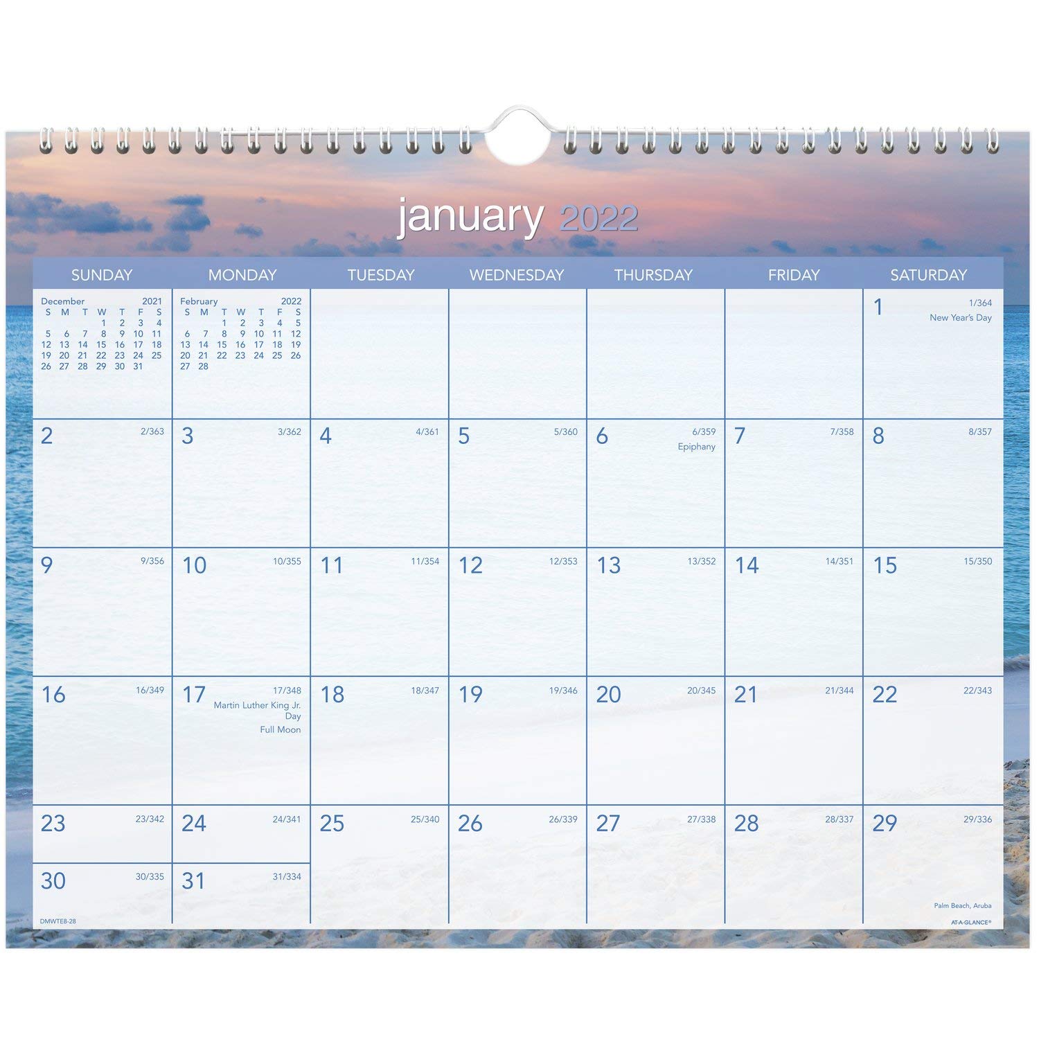 2022 Wall Calendar by AT-A-GLANCE, 15" x 12", Medium, Monthly, Tropical Escape (DMWTE828)