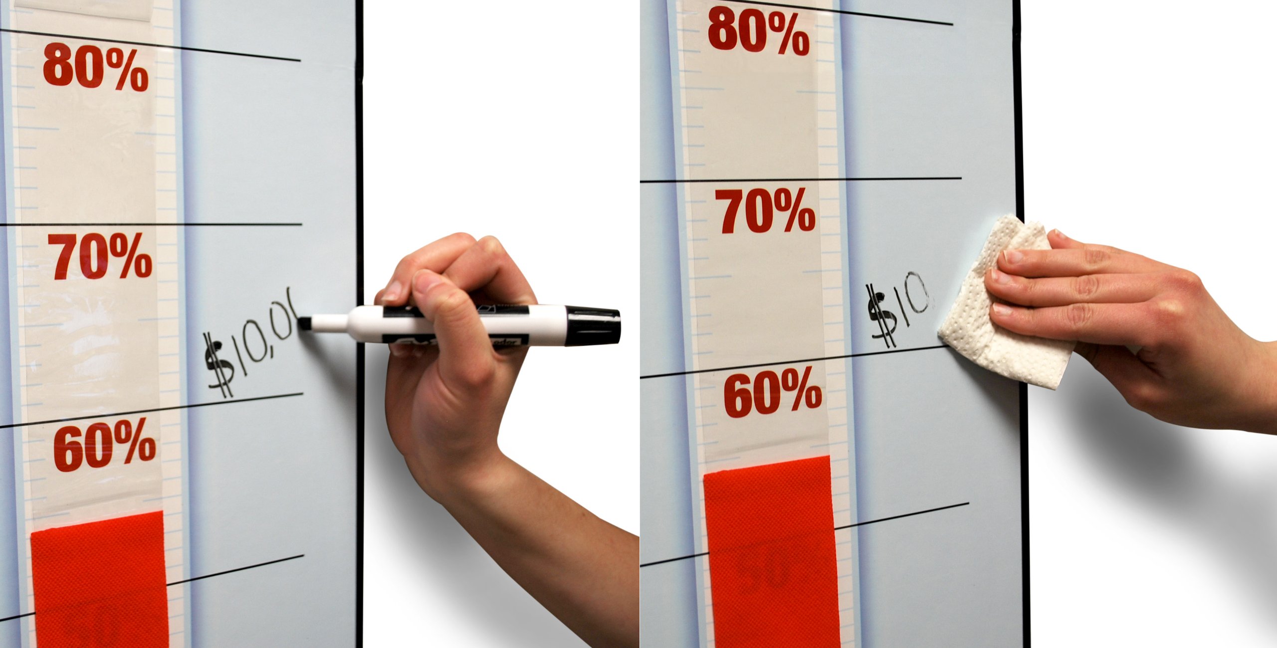 BigMouth Inc. Goal Chart, Goal Setting Thermometer for Classroom & Office Decor, 48β x 11β