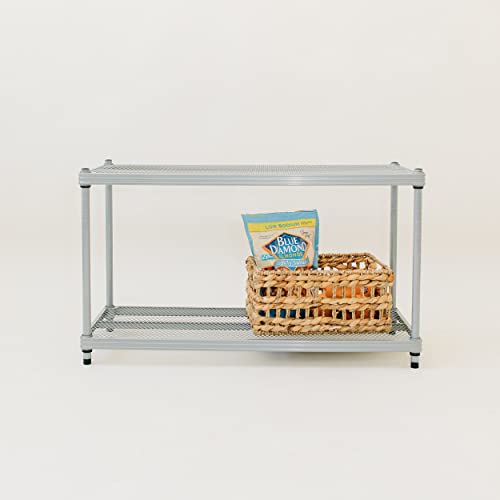 Design Ideas Meshworks 2 Tier Short Stacking Heavy Duty Metal Storage Shelving Unit, 440 Pound Capacity per Shelf, Great for Bathroom, Pantry, and Garage Storage, 31β x 13β x 17.5β