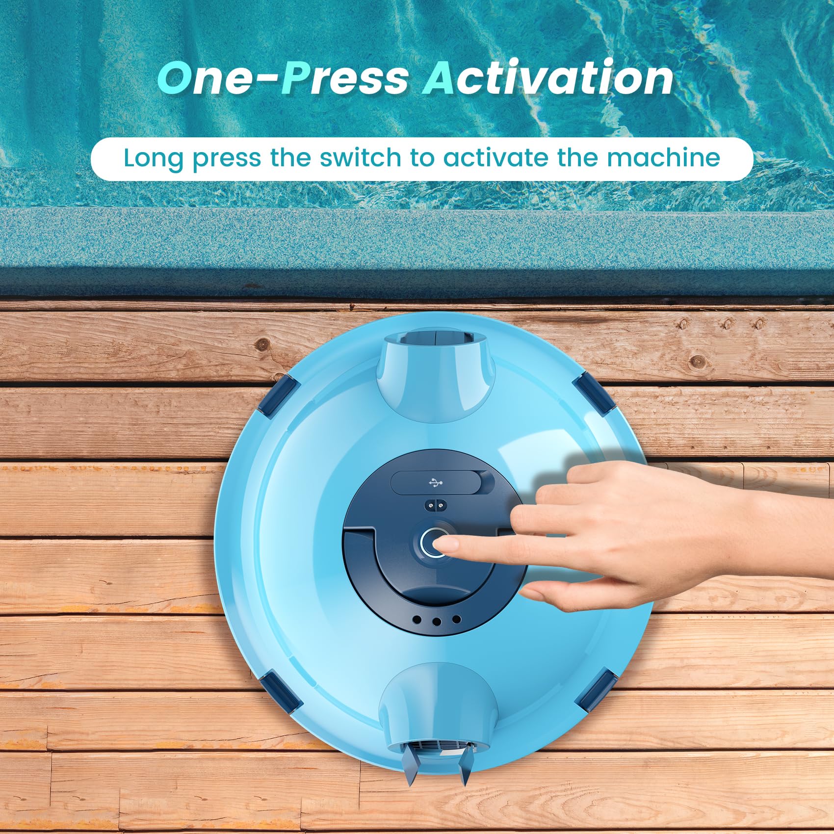 𝟮𝟬𝟮𝟯 𝙐𝙥𝙜𝙧𝙖𝙙𝙚 TASVAC Cordless Robotic Pool Cleaner, Automatic Pool Vacuum, 90 Mins Runtime, Powerful, Self-Parking, Lightweight, Ideal for Flat Above/In-Ground Pool up to 65 Feet/1100 Sq.Ft