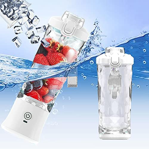 270W Portable Blender, Blenders for Shakes and Smoothies, 20oz (600ml)4000mAh Rechargeable Type-C Personal Blender, Mini Blender with Six Blades,Blender Bottle–Ideal for Traveling, Gym,Office(white)