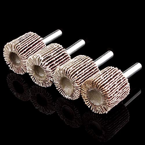 20Pack Abrasive Flap Wheel Sander,1" x 1" x 1/4" Shank Mounted Flap Wheels, 80 Grit Aluminum Oxide Sanding Flap Wheel for Rust Removal Deburring Polishing Satin-Finishing- Abrasive Grinding Tool