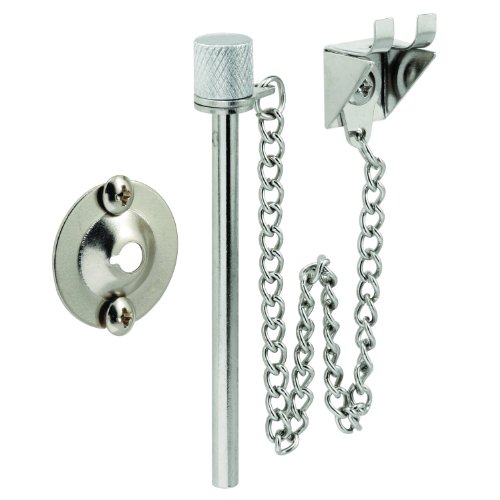 Defender Security U 9858 Sliding Patio Door Pin, 3/16 In. x 2-5/8 In., Steel Pin and Retaining Ring, Chrome Plated Finish (Single Pack)