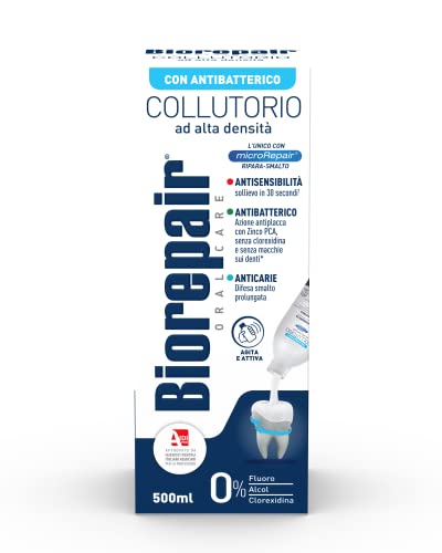 Biorepair: " Collutorio " Mouthwash with Antibacterical - 500ml/16.9 fl.oz [ Italian Import ]