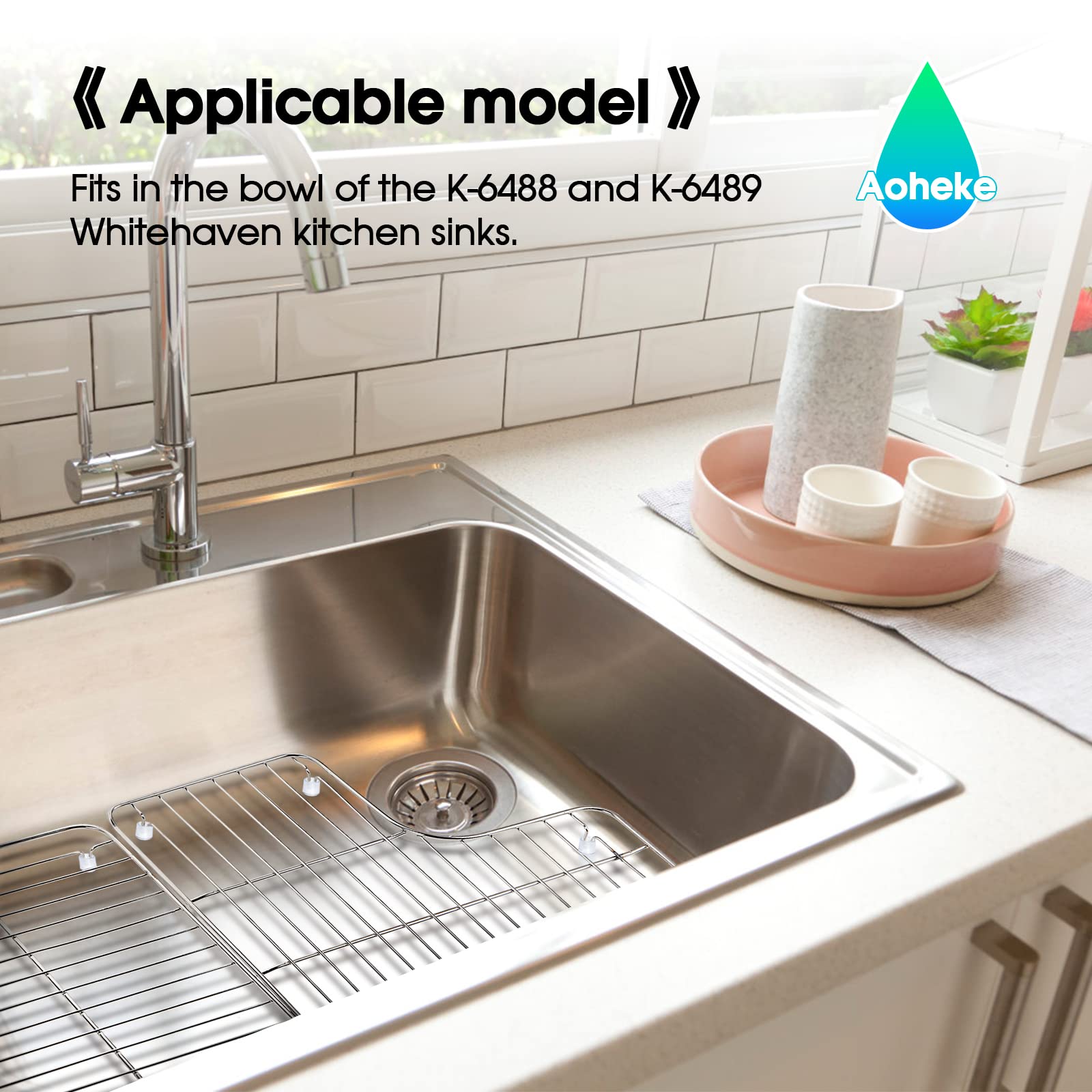 ๐ฎ๐ฌ๐ฎ๐ฏ ๐๐ฅ๐๐ง๐๐๐๐ Sink Protector for Kohler K-6639-ST Whitehaven Bottom Basin Rack Stainless steel with 6488 Farmhouse Sink protectors compatible