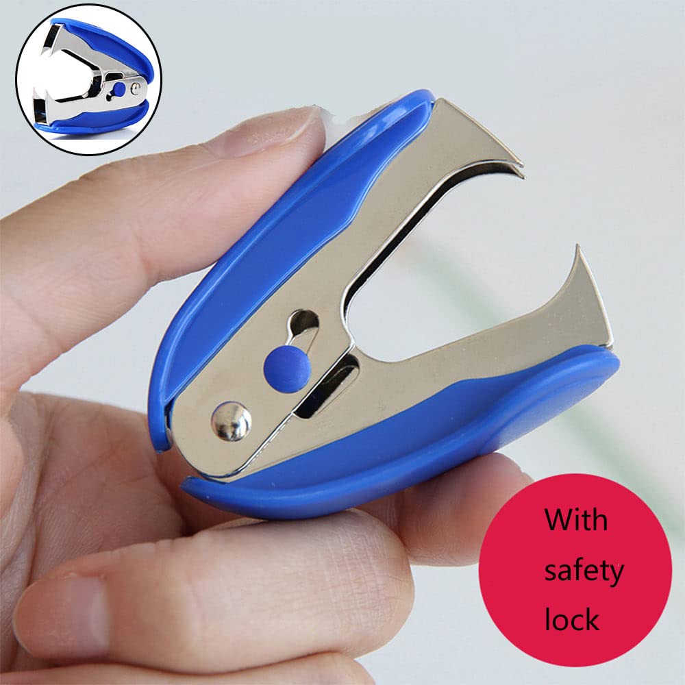 3 Pcs Staple Remover Safety Staple Remover Tool Staple Remover with Steel Jaw for Daily Use in The Office and at Home Ergonomic Shape Stapler Remover Tool - Random Black/Blue/White
