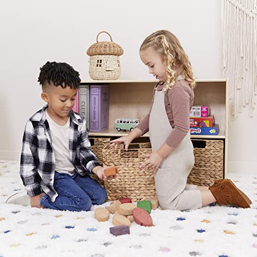 ECR4Kids Streamline 2-Shelf Storage Cabinet, 24in, Kid's Bookshelf, Natural