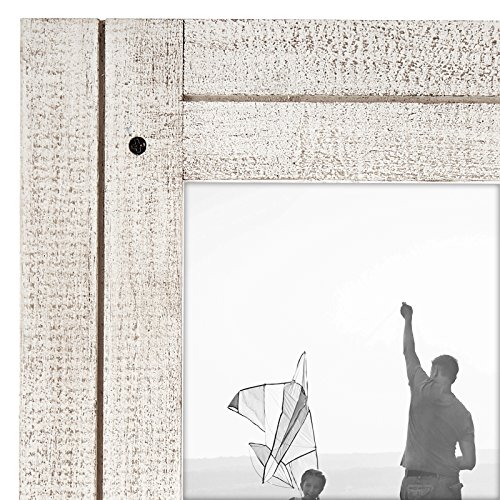 Americanflat 4x6 Triple Picture Frame in Aspen White - Distressed Wood Decorative Family Picture Frame with Polished Glass, Includes Hanging Hardware for Wall, and Easel for Tabletop Display