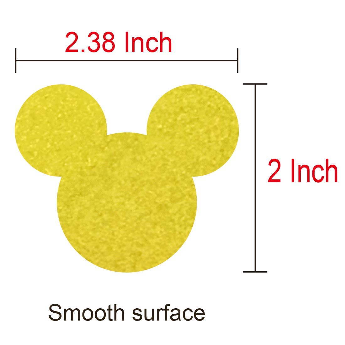 2.38 x 2 inch Glitter Mickey a Birthday Minnie Sticker Metallic Foil Mickey a Mouse Head Ear Labels for Parties-100 Pack (Color B)