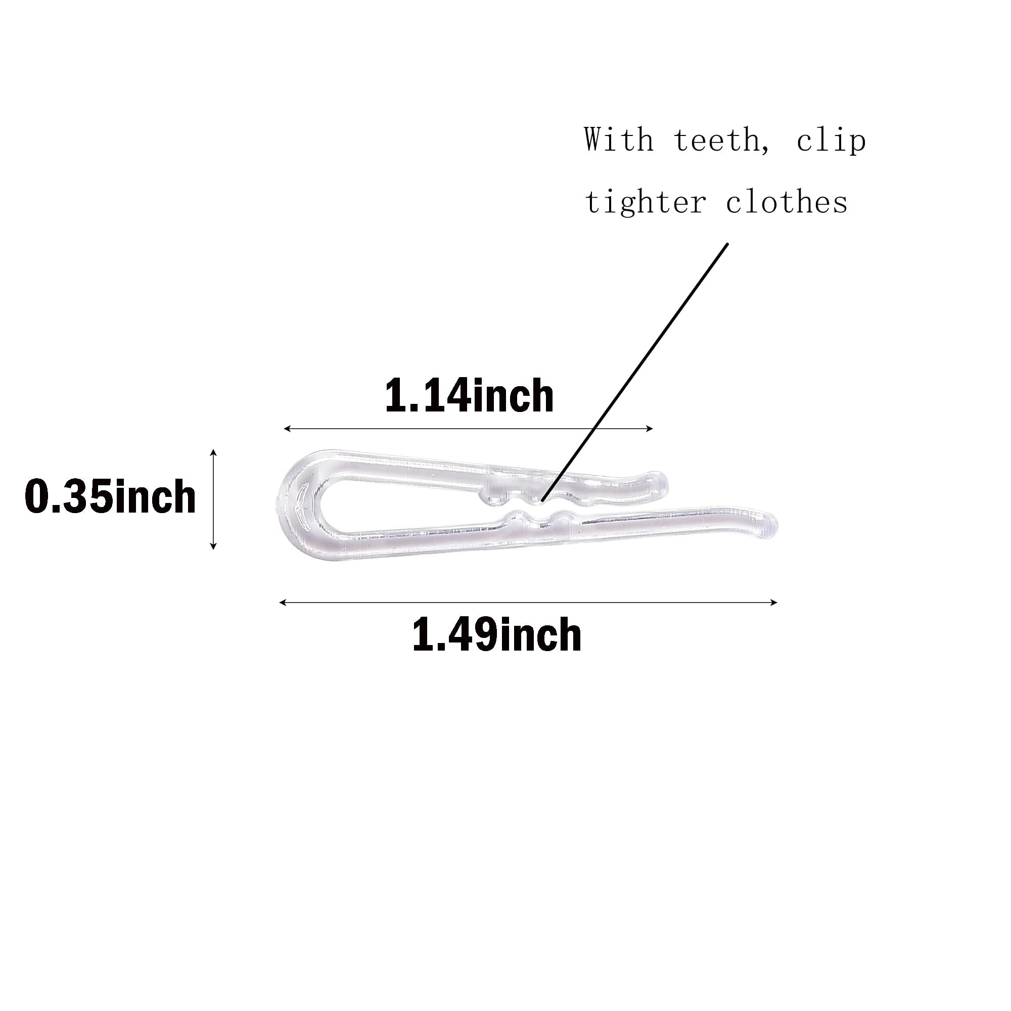 850PCS Clear Alligator Clip with Teeth,Transparent Plasic Shape Clothespings Shirt Fixing Packing Clip for Fabric Ties Socks Pants Shirts or Sewing Room Keep It Flat (850)