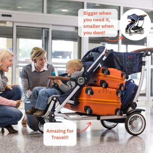 Austlen Entourage 2.0 Double Stroller in Navy (Also Available in Black)